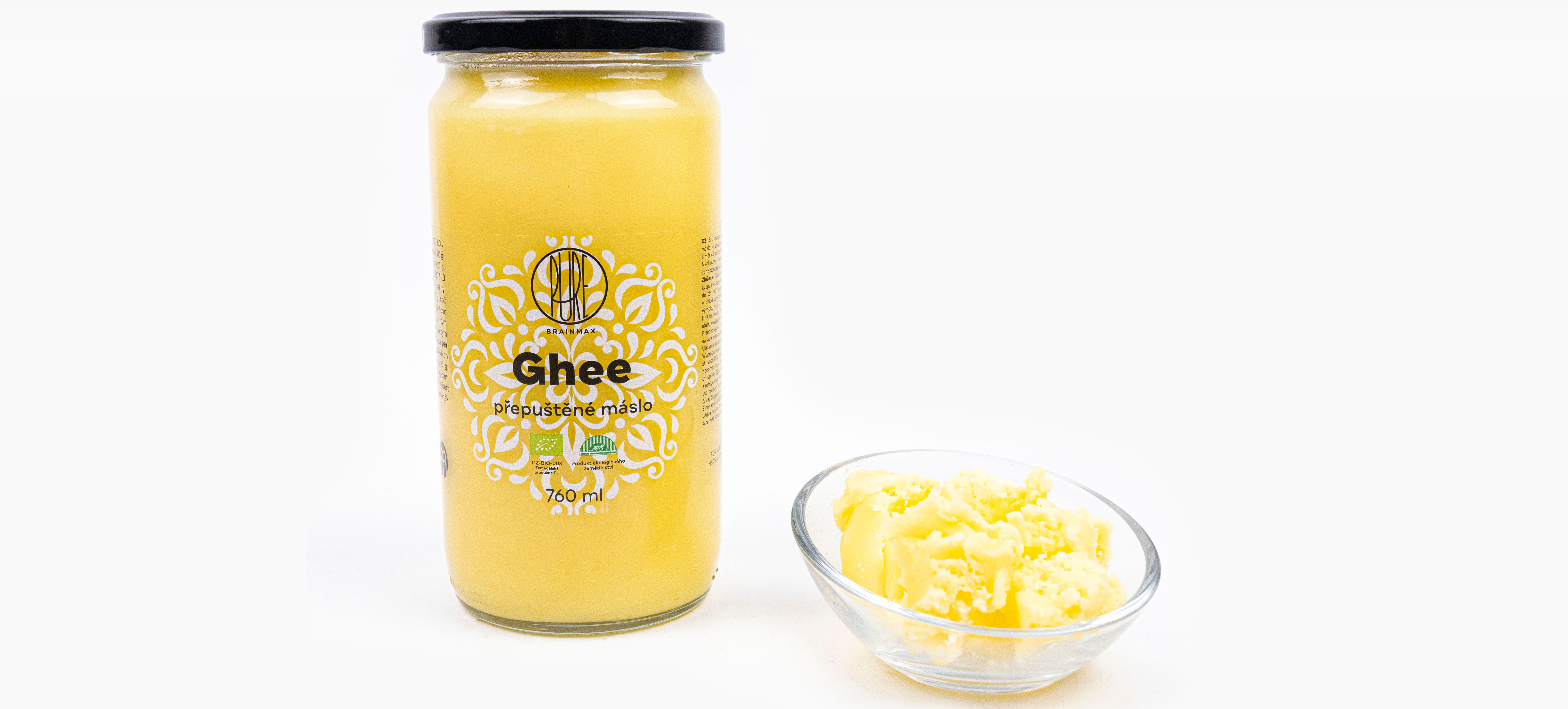 BrainMax Pure Ghee, přepuštěné máslo GHÍ, BIO, 760 ml - Zdraví.euro.cz ...